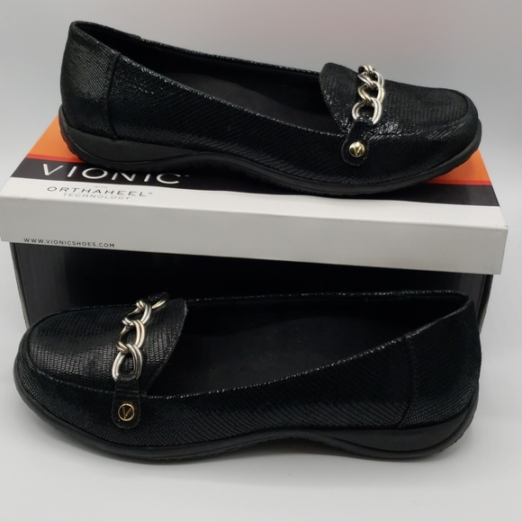 Vionic | Shoes | Vionic Charm Alda In Black Patent Lizard New | Poshmark